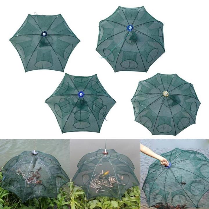 6/8/10/12 Holes Umbrella Fishing Net Cage Shrimp Fish Trap Foldable ...