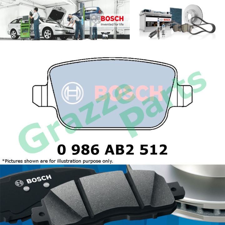 Original Bosch Disc Brake Pad Pads Rear 0986AB2512 for Proton Exora ...