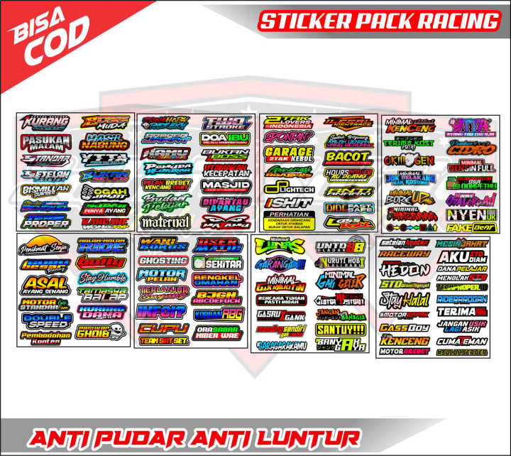STIKER PACK KATA KATA RACING LENGKAP STIKER PACK SPONSOR RACING STIKER ...