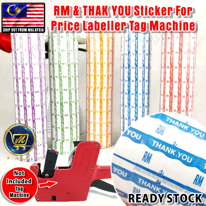 PlatMart - "RM & THANK YOU" Price Label Tag / Labeller Machine RM sticker for MX 5500, 63-006 ...