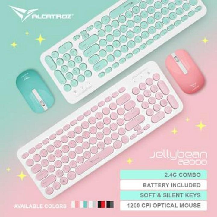 Alcatroz Jellybean A2000 Wireless Keyboard & Mouse Combo Set Jelly Bean ...