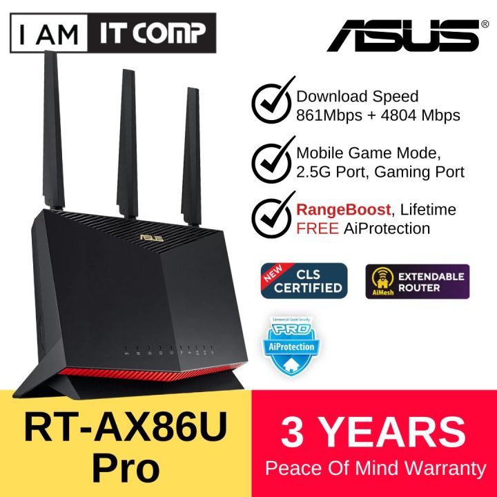 ASUS RT-AX86U Pro 5700 Dual Band + WiFi 6 Gaming Router | Lazada