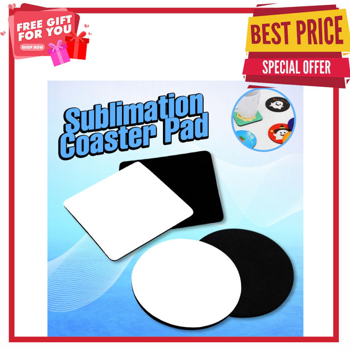 Sublimation Printable Coaster Pad Circle Square 10cm 5 Pcs | Lazada PH