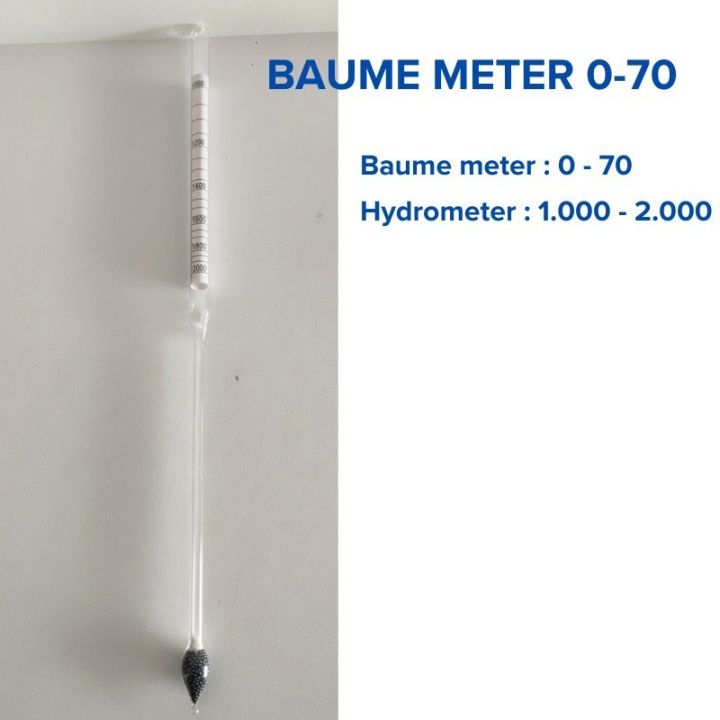 Hidrometer Baume meter 0-70 pengukur cairan berat 1000 - 2000 ...