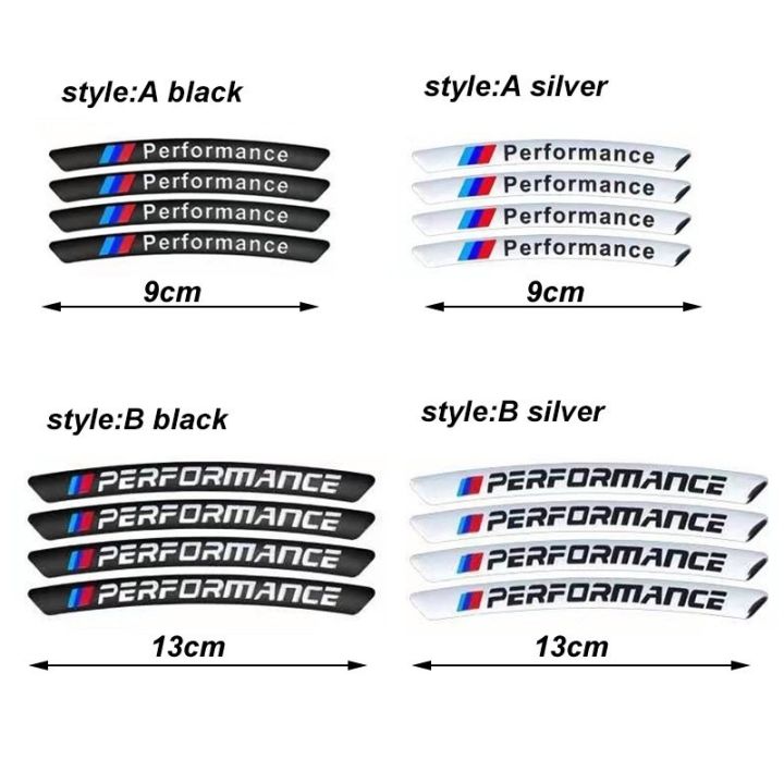 4Pcs Performance ล้อรถสติกเกอร์สำหรับ BMW E38 E39 E46 E53 E60 E61 E64 E70 E71 E85 E87 E90 E83 ...