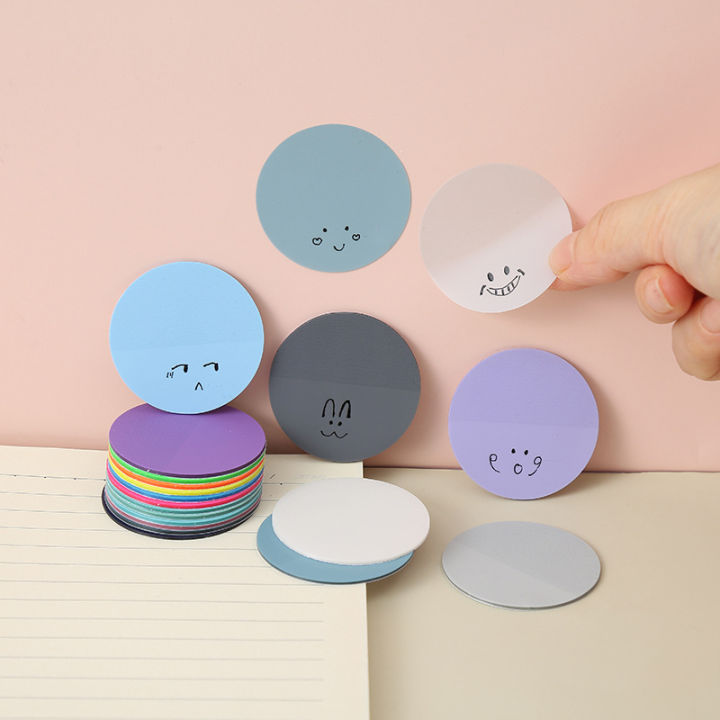 🔥chageey👍 Morandi Circular Sticky Note Self-adhesive Memo Book inside ...