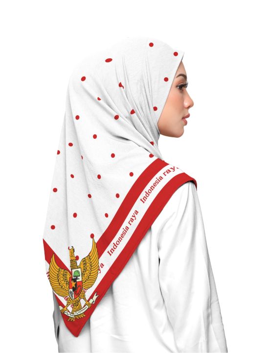 Hijab agustus merah putih | Jilbab garuda merdeka | Kerudung indonesia ...