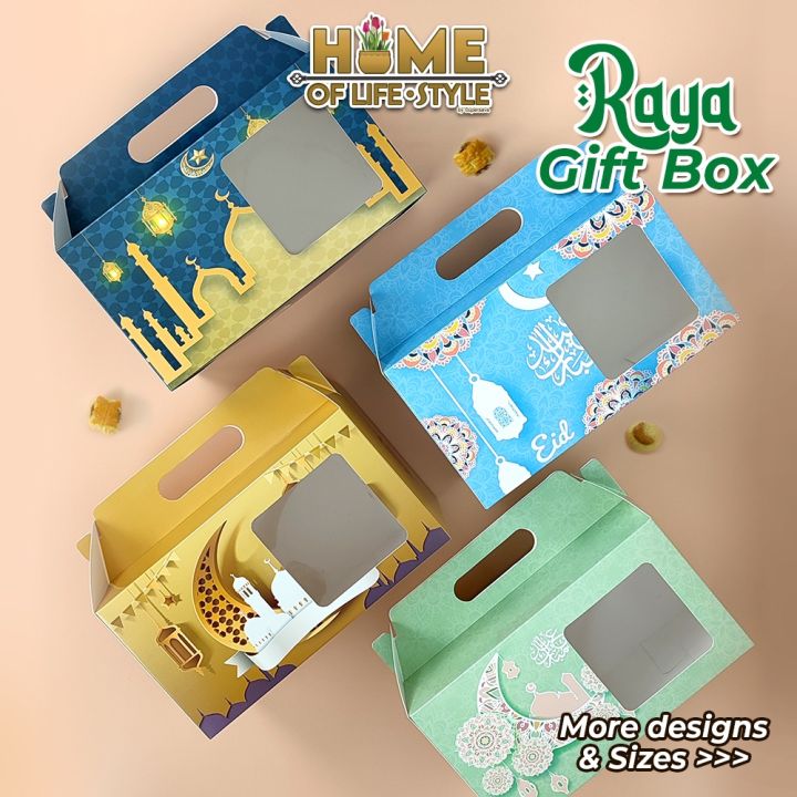 HOLS Hari Raya Gift Box Window with Handle Kotak Kuih Packaging Gift ...