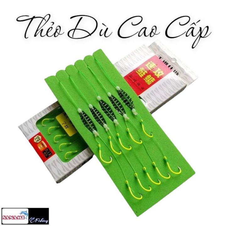 Bộ Thẻo Câu Cá Buộc Sẵn Lưỡi Đôi Câu Đài Pkk05 Chất Liệu Dù Cao Cấp Có