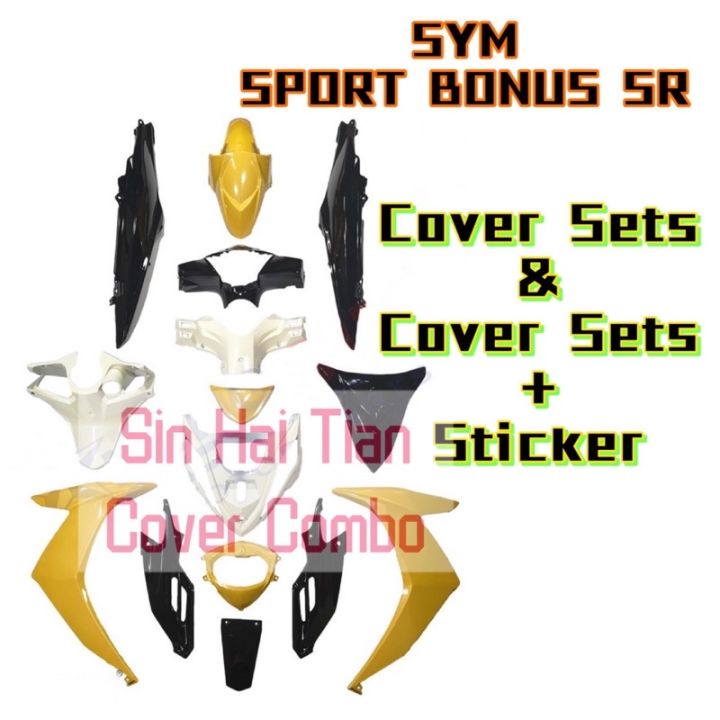 SYM SPORT BONUS SR COVER SET BLUE RED BLACK YELLOW BODY COVER COMPLETE ...