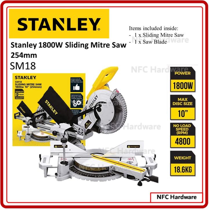 STANLEY SM18 1800W Sliding Mitre Saw 254mm | Lazada