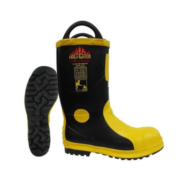 Firefighter Boots Men's Insulated Footwear FireFighting fireman bunker ...