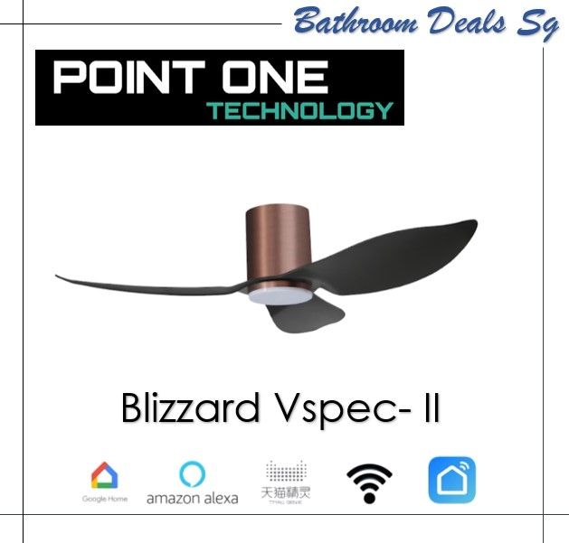 PO ECO BLIZZARD VSPEC II DC Ceiling Fan With Smart Wifi 46 inch With ...