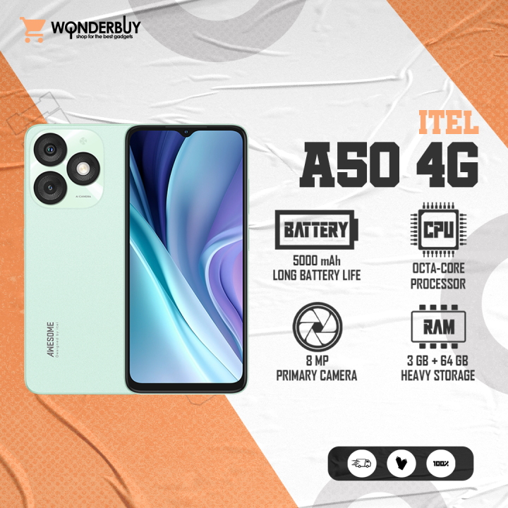 Itel A50 LTE | 3GB RAM | 64GB ROM | 6.6"HD Waterdrop Fullscreen ...