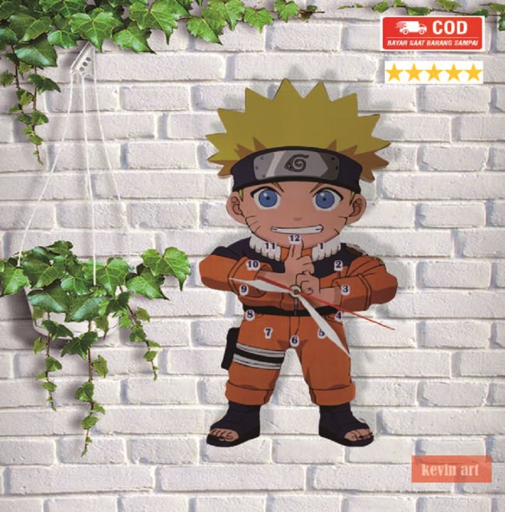 JAM DINDING UNIK KARAKTER NARUTO UNIK DAN KEREN MURAH DEKORASI KAMAR ...