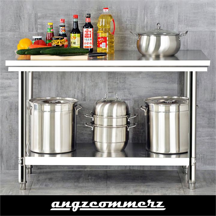 Meja Dapur Kitchen Workbench Stainless Steel Meja Dapur 120x60 Double ...