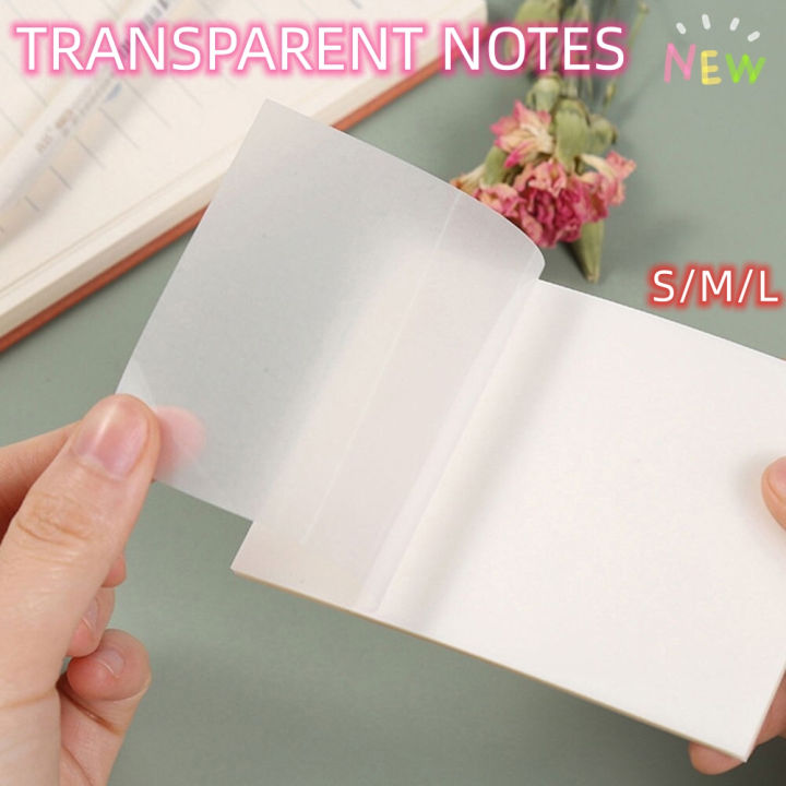 50 Sheets Transparent Sticky Notes PET Waterproof Memo Notepad ...