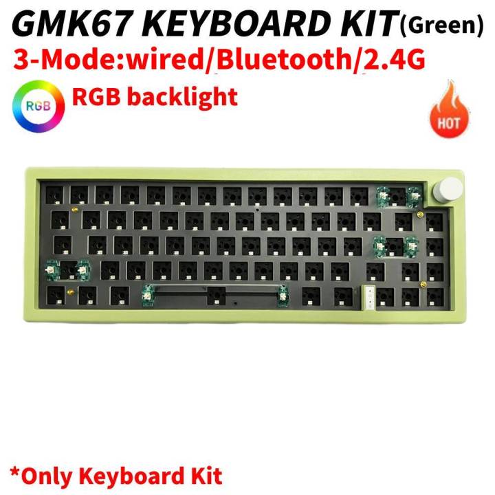 GMK67ชุด RGB คีย์บอร์ดแบบกลไก USB แบล็คไลท์บลูทูธไร้สาย2.4G สามารถ ...