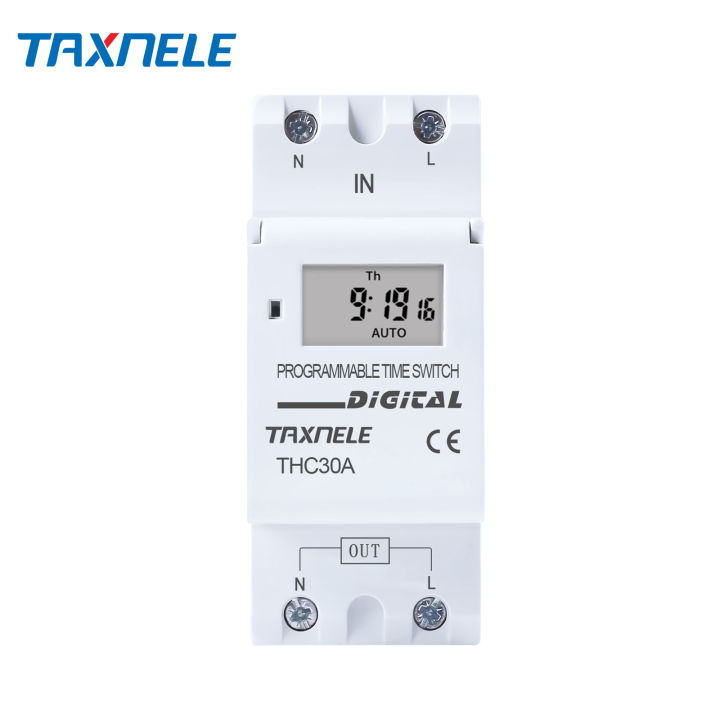 Din Rail 2 Wire Weekly 7 Days Programmable Digital Time Switch Thc 30a