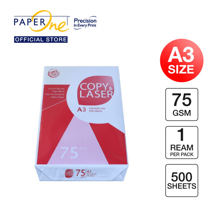 Copy & Laser Kertas A3 75gr Copier 1 Rim (500 lembar) Kertas HVS ...