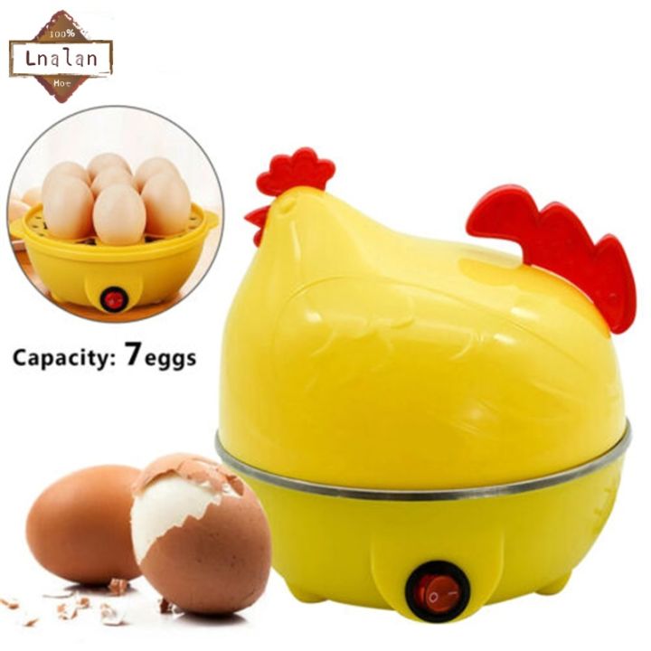 Lanlan Electric Egg Cooker Boiler 7 Cavities Cute Chicken Shape Non Stick Auto-off Egg Steamer ...