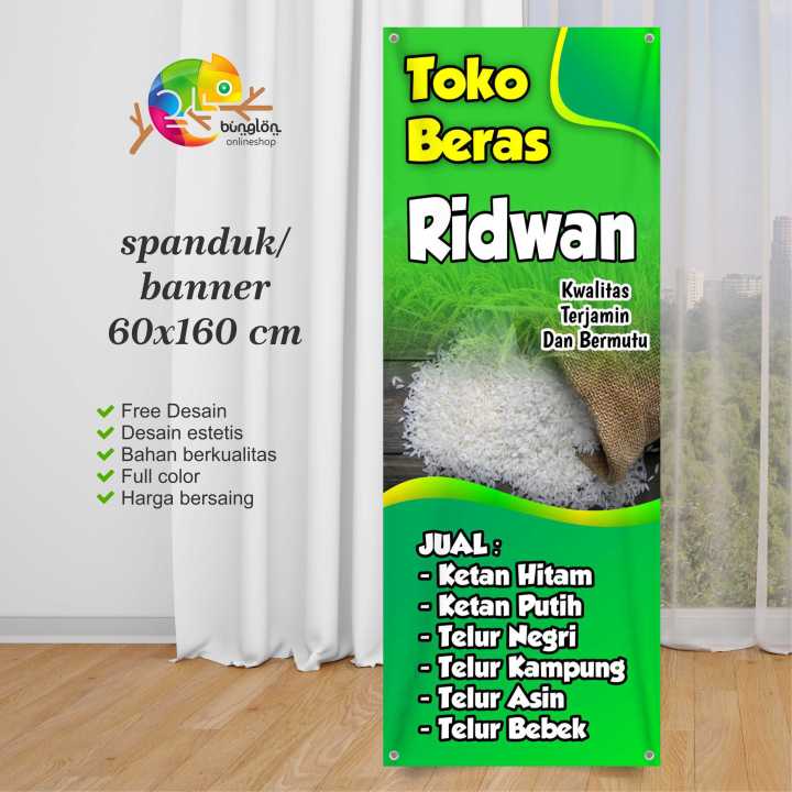 Spanduk Banner 60x160 Toko Beras Custom Desain | Lazada Indonesia