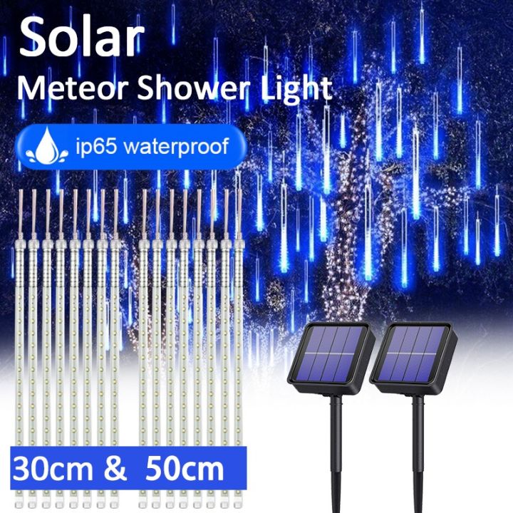 Solar LED Meteor Shower Light Waterfall Waterproof Light Outdoor Fairy ... Solar LED Meteor Shower Light Waterfall Waterproof Light Outdoor Fairy ...