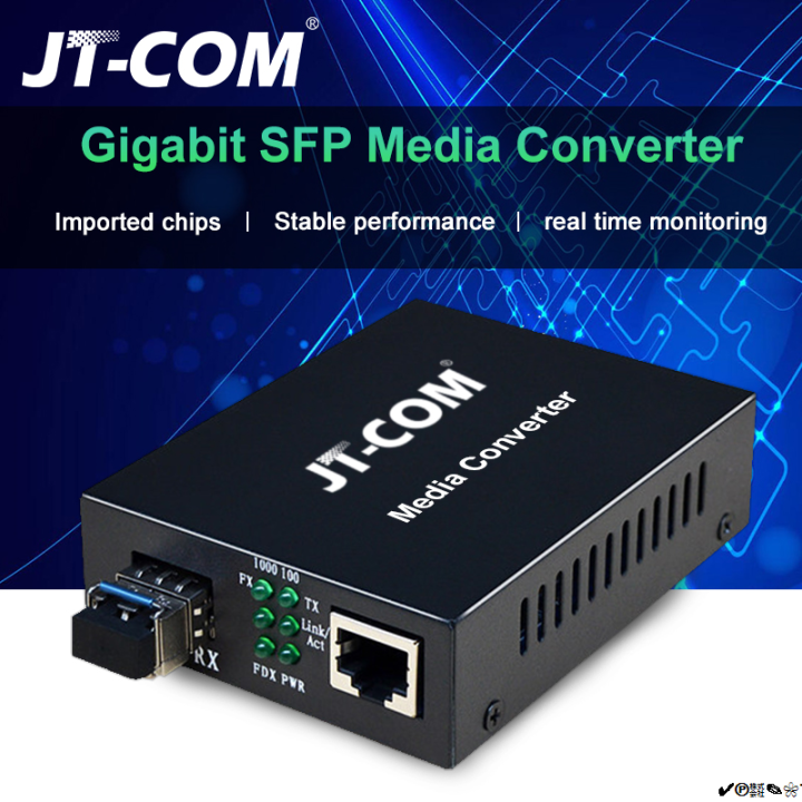 1Gb SFP Fiber to RJ45 Fiber Optic Media Converter 1000Mbps SFP Fiber ...