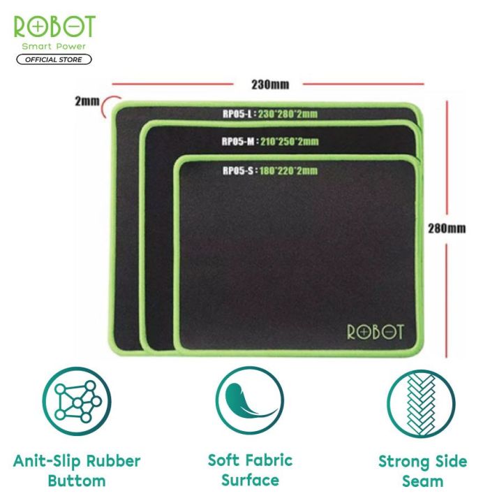 Robot Anti Slip Mousepad RP05 Gaming Plain Black Cheap Original Rubber ...