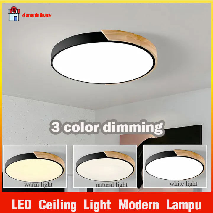 LED Ceiling Light Modern Lampu Siling Ruang Tamu 3Color Lampu Rumah ...