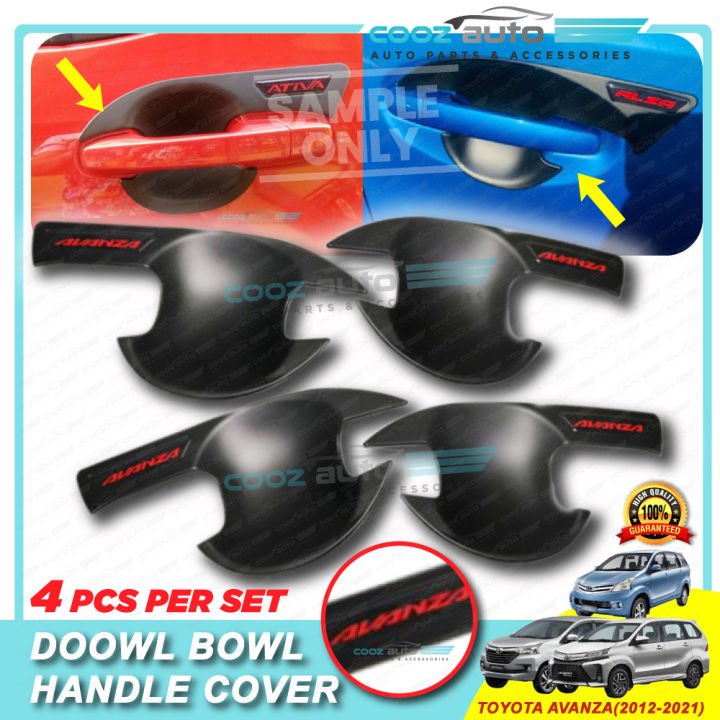 Toyota Avanza 2012 - 2021 Matte Black Red Word Door Handle Inner Bowl ...
