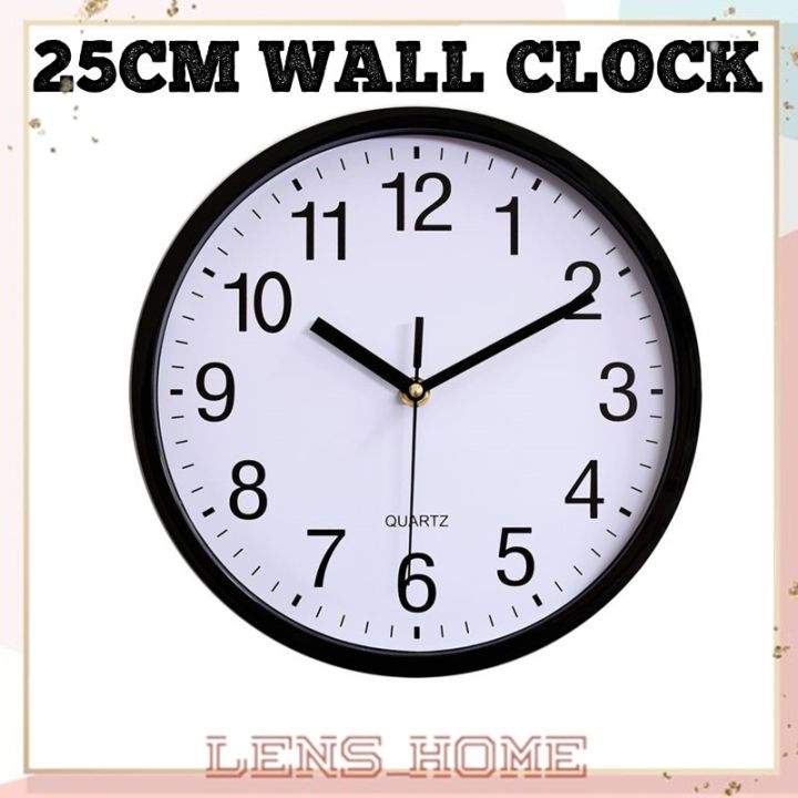 Analogue Wall Clock 25 cm Digital Quartz Movement Modern Home Office ...