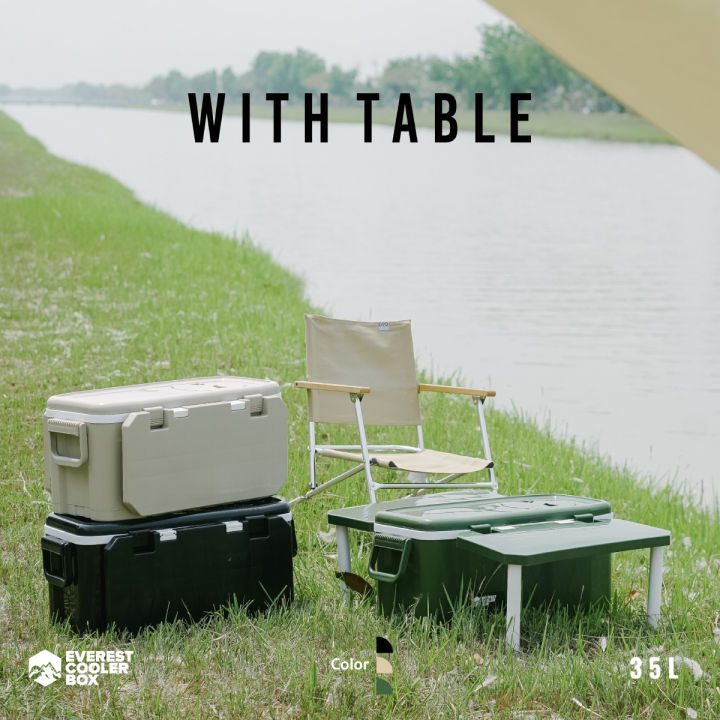 New Arrival Cooler Box 35L with TABLE กระติกน้ำแข็งตั้งวง กระติกพร้อม ...