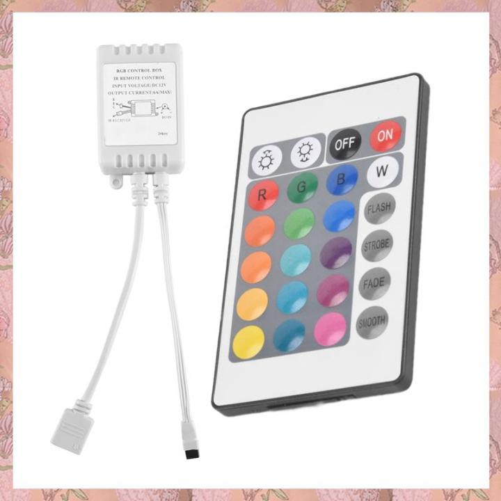 (APNH) 24 Keys Remote Control+ LED Controller RGB Control Box IR Light ...