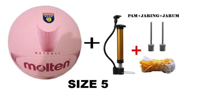 MOLTEN NETBALL TRAINING (original) FOC HANDPUMP, NET, DAN JARUM BOLA ...