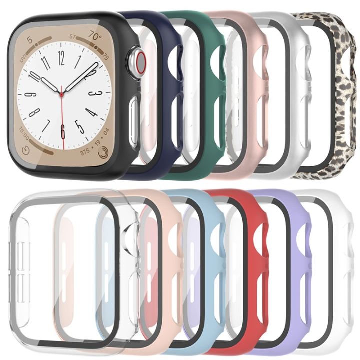 Glass Case For Apple Watch Serie 8 7 6 SE 5 4 3 2 iWatch Case 45mm 41mm ...