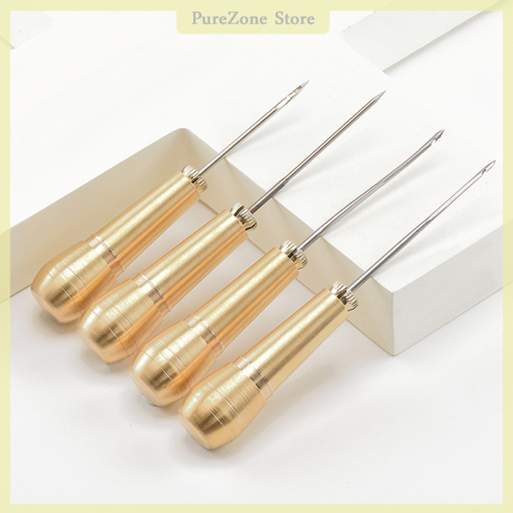 [PureZone] DIY Leather Sewing Kit Leather Sewing Awl Needle with Copper ...