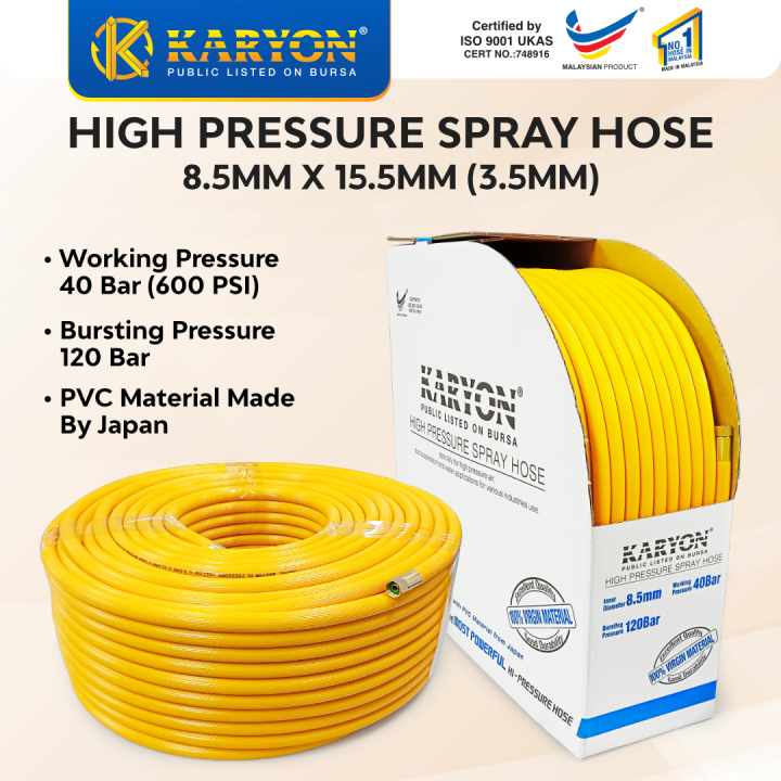 Karyon® Heavy-Duty High Pressure Spray Hose 8.5mm - Durable PVC ...
