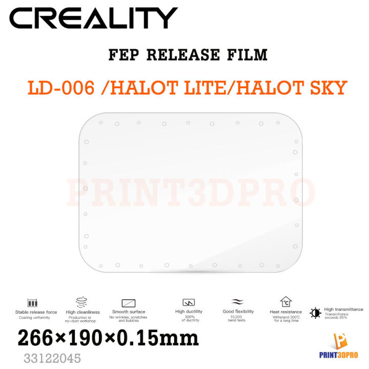 3D Part Creality LD-006 Halot-Sky Halot Lite Fep Film Light curing FEP ...