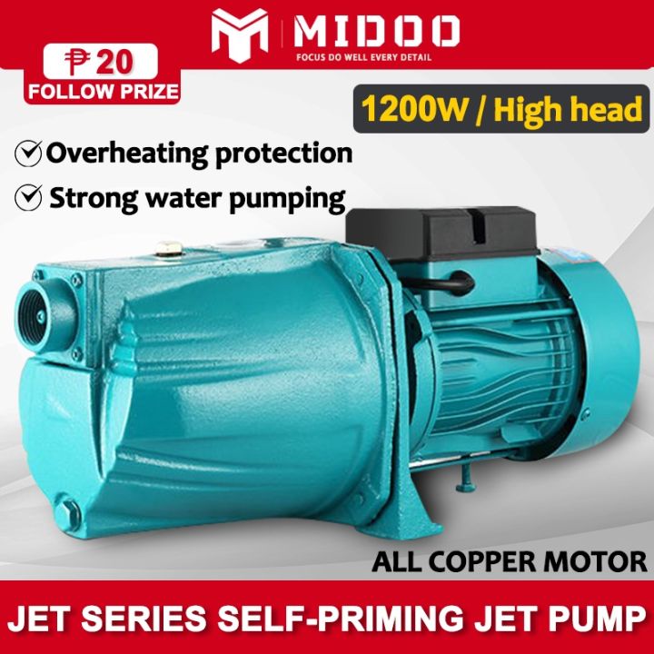 ♙Jet Pump Water Booster Pump 1HP 1200W 60LMin Heavy Duty Electric Water ...
