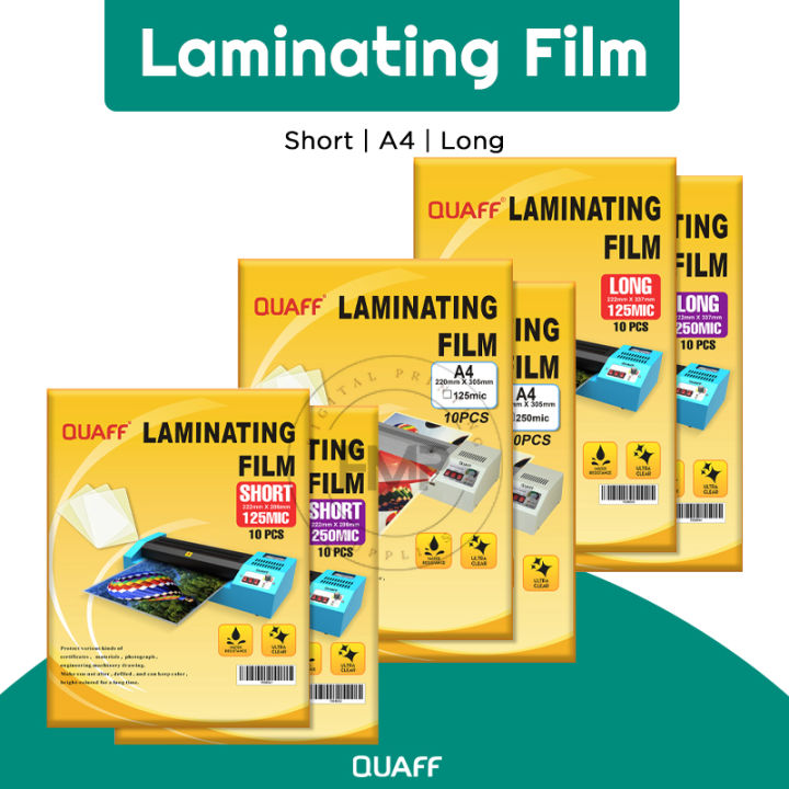 FMP 10sheets A4, Short, Long Size QUAFF Laminating Film 125micron and ...