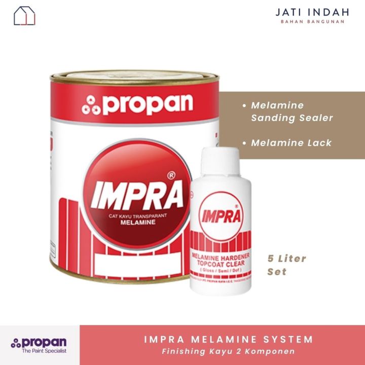 [5 Ltr] IMPRA MELAMINE SYSTEM Finishing Politur Kayu 2 Komponen Propan ...