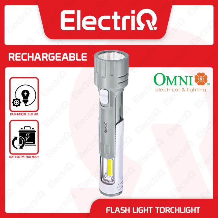 Electriq l Omni LED Rechargeable Flash Light Torchlight Emergency Light Flashlight RFL-9128 ...