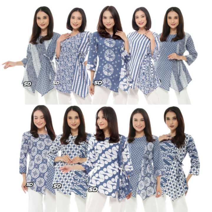Pakaian Batik Kerja Kondangan Wanita Terbaru 2022 / Baju Blouse Batik ...