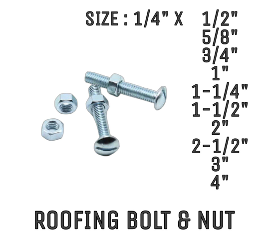 GALVANIZED ROOFING BOLT & NUT 1/4 screw zinc skru zink basin penyambung ...