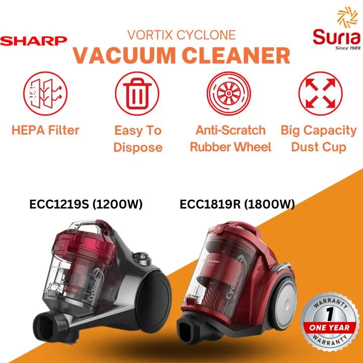 Sharp 1200W 1800W Vortix Cyclone Vacuum Cleaner Vakum Cleaner 吸尘器 ...