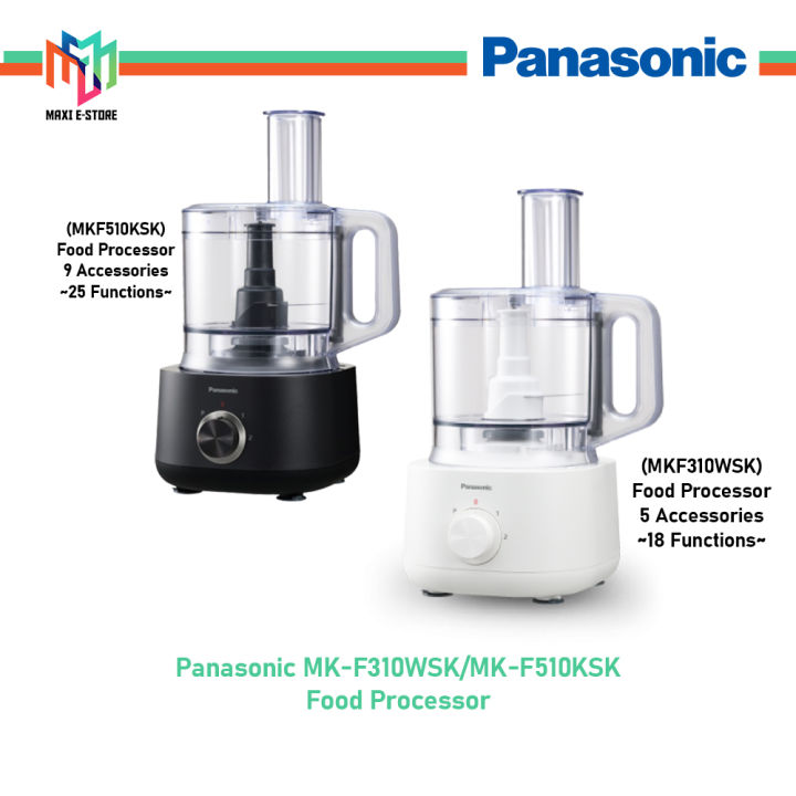 Panasonic MK-F310WSK / MK-F510KSK Food Processor with 5/9 Accessories ...
