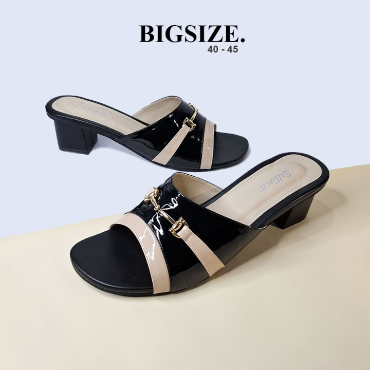 ZL 01- Sandal Heels Jumbo 41 42 43 44 45 Heel Pesta Hak Tinggi 5cm ...
