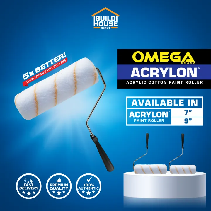 OMEGA Paint Roller Acrylon Acrylic Cotton - For General All Purpose ...