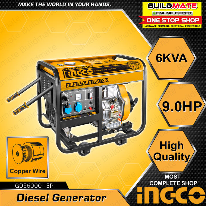 BUILDMATE Ingco 6KVA Diesel Generator 15L 6000W GDE60001-5P - IPT DBS ...